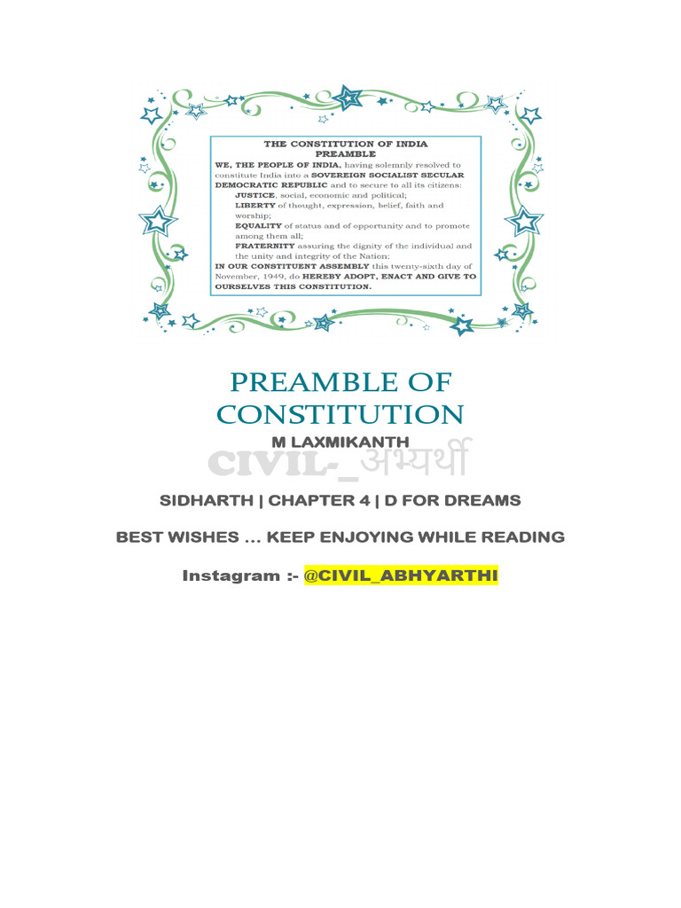 Preamble of Constitution | PDF | Governance | Political Science