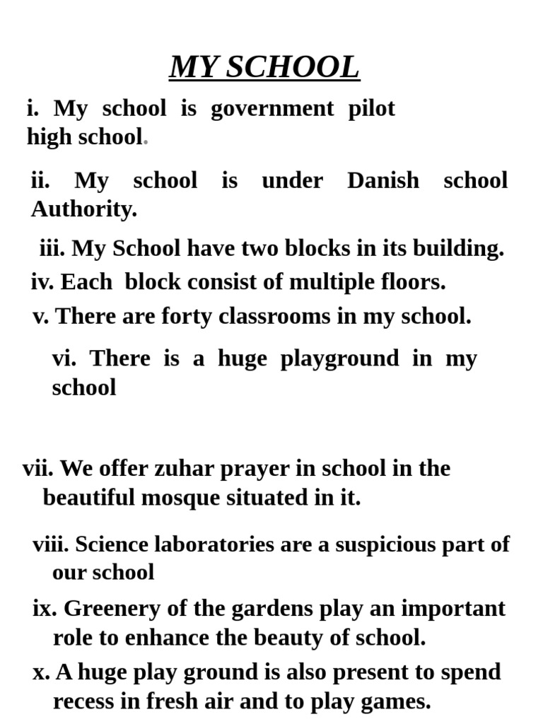 Overview of My School Facilities | PDF