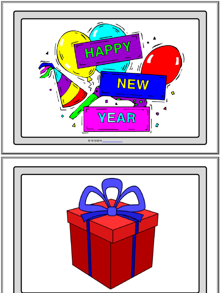 New Years Eve Vocabulary Esl Printable Flashcards Without Words For ...