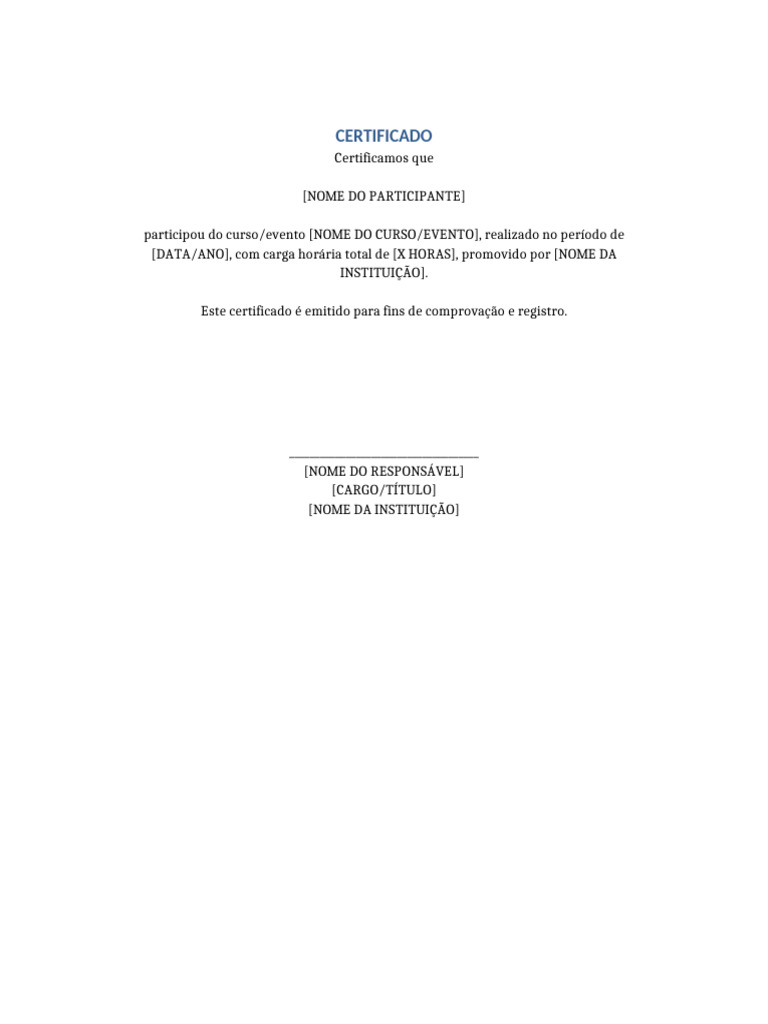 Modelo Certificado | PDF