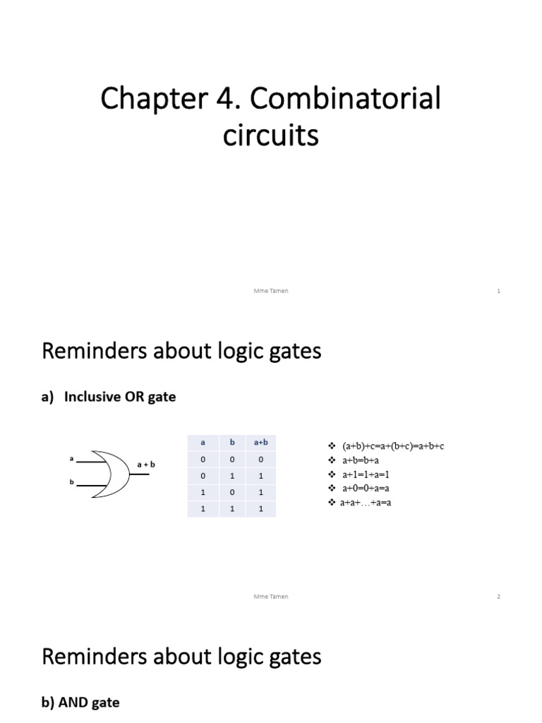 Chapter IV. Combinatorial Systems | PDF | Logic Gate | Mathematical Logic