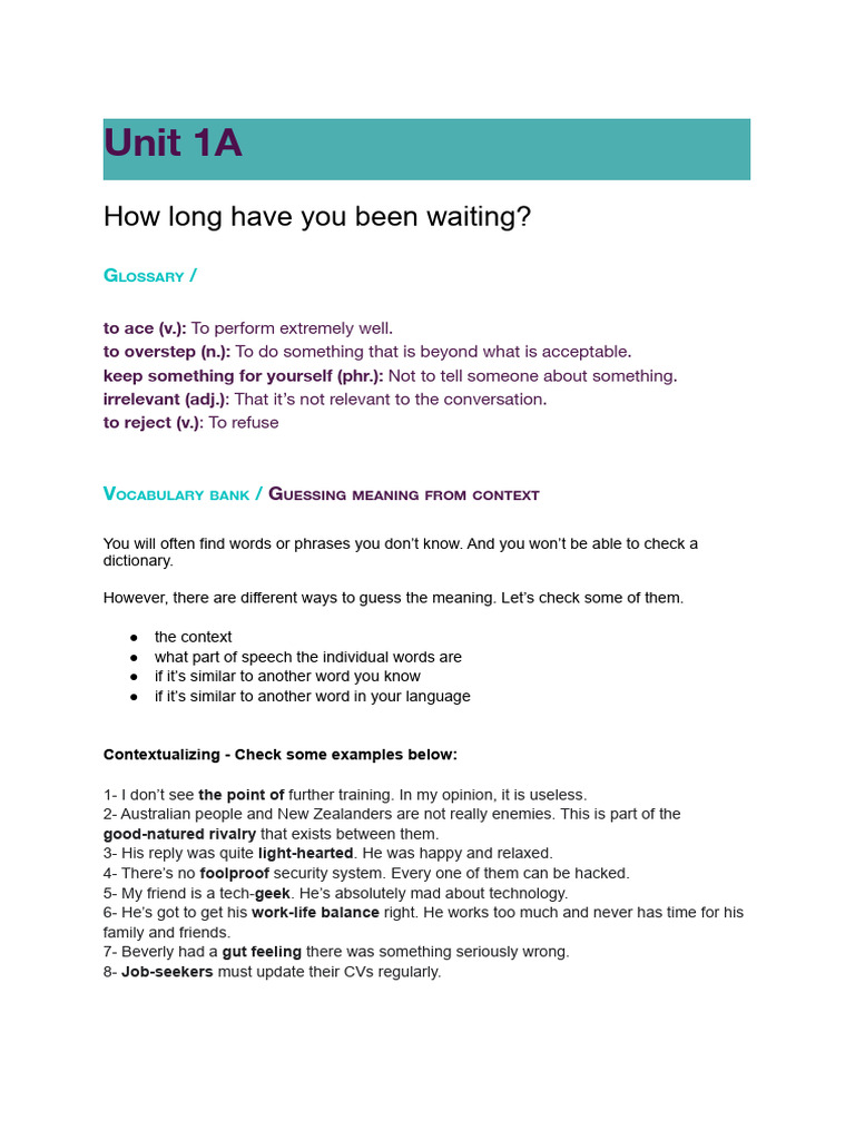 Upper-Intermediate - Book - Chapter 1 | PDF | Verb | Syntax