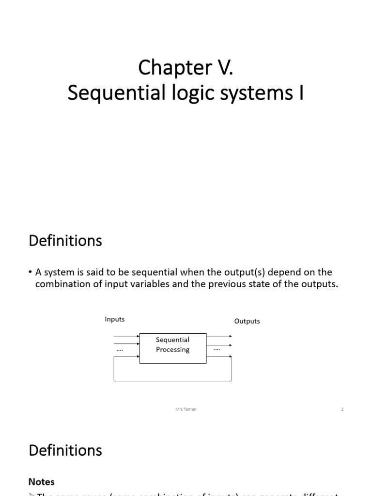Chapter V. Sequential Systems I | PDF | Digital Technology | Electrical Circuits