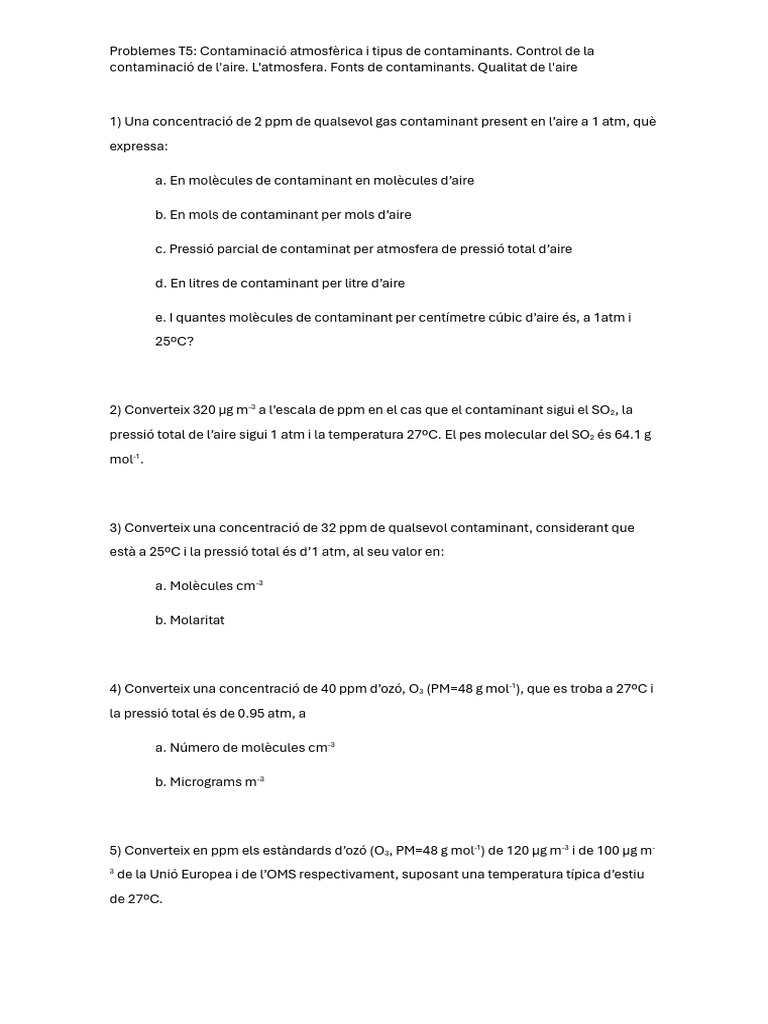 Problemes Tema 5 | PDF