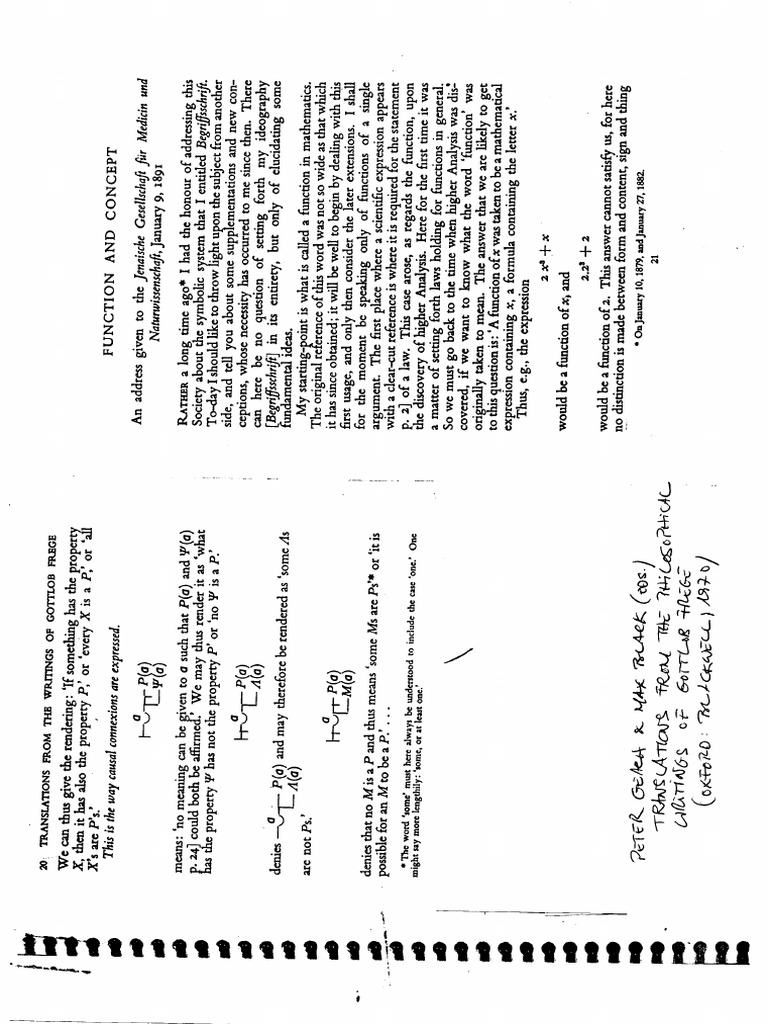 Frege (1891) Function and Concept | PDF