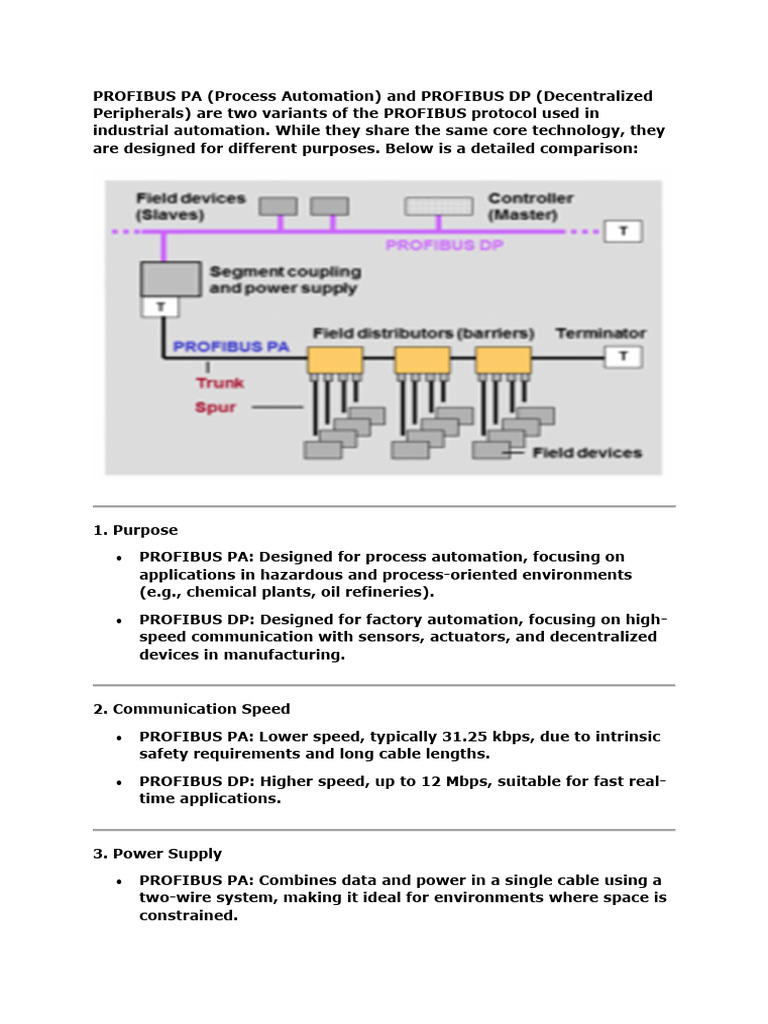 PROFIBUS PA Vs. DP | PDF | Engineering | Computer Engineering