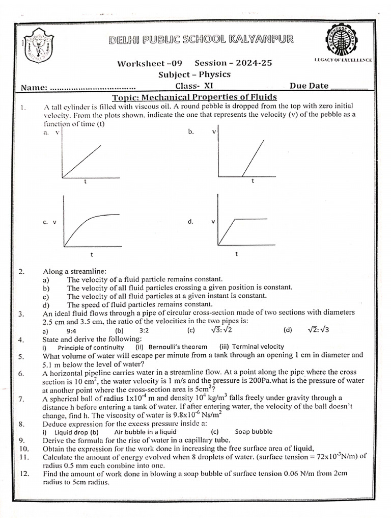 Physics Worksheet | PDF
