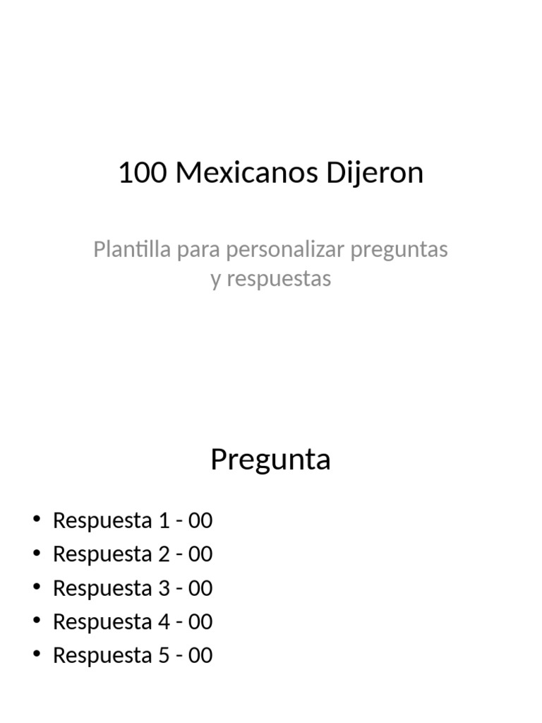 100 Mexicanos Dijeron Plantilla | PDF