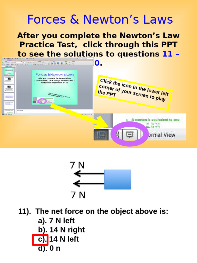 Newtons Laws Practice Test 11 To 20 Key 2107 | PDF | Force | Weight