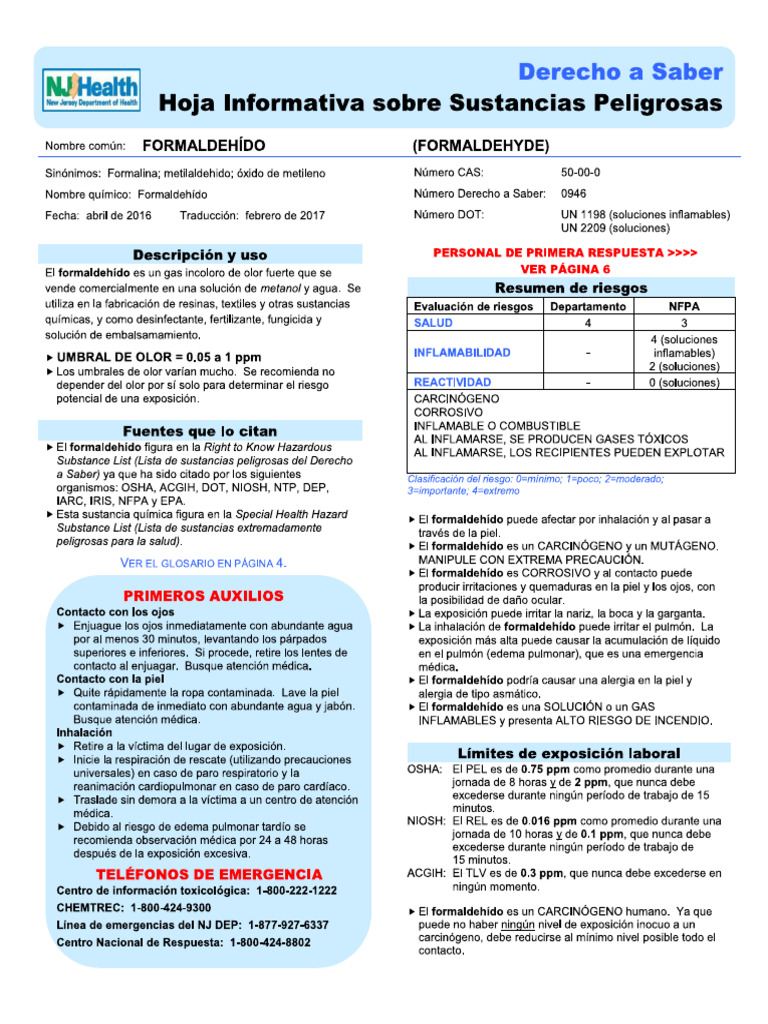 FORMALDEHIDO | PDF