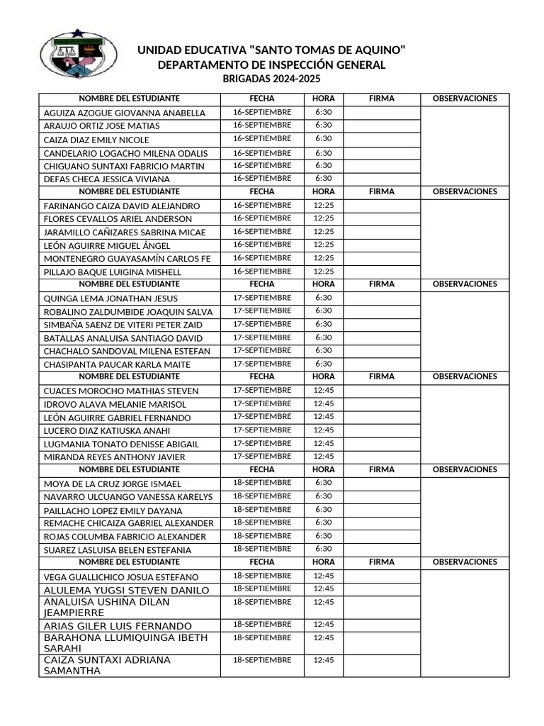 1 Brigadas 2024-2025 | PDF