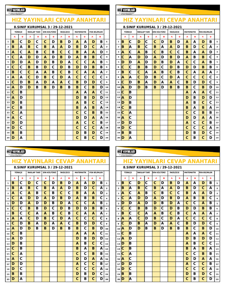 29201751_8.SINIF-HIZ-KURUMSAL-3-CEVAP-ANAHTARI | PDF