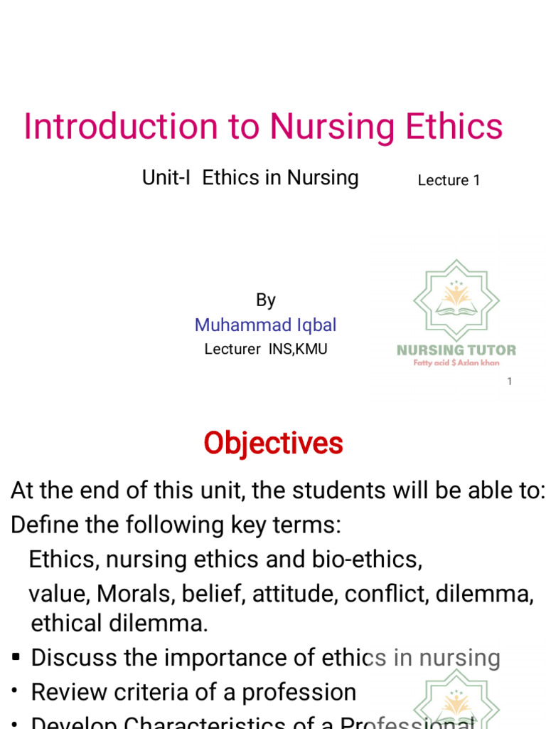 BSN 4th Sem Ethics Fresh KmuINS Slides by Nursing Tutor | PDF ...