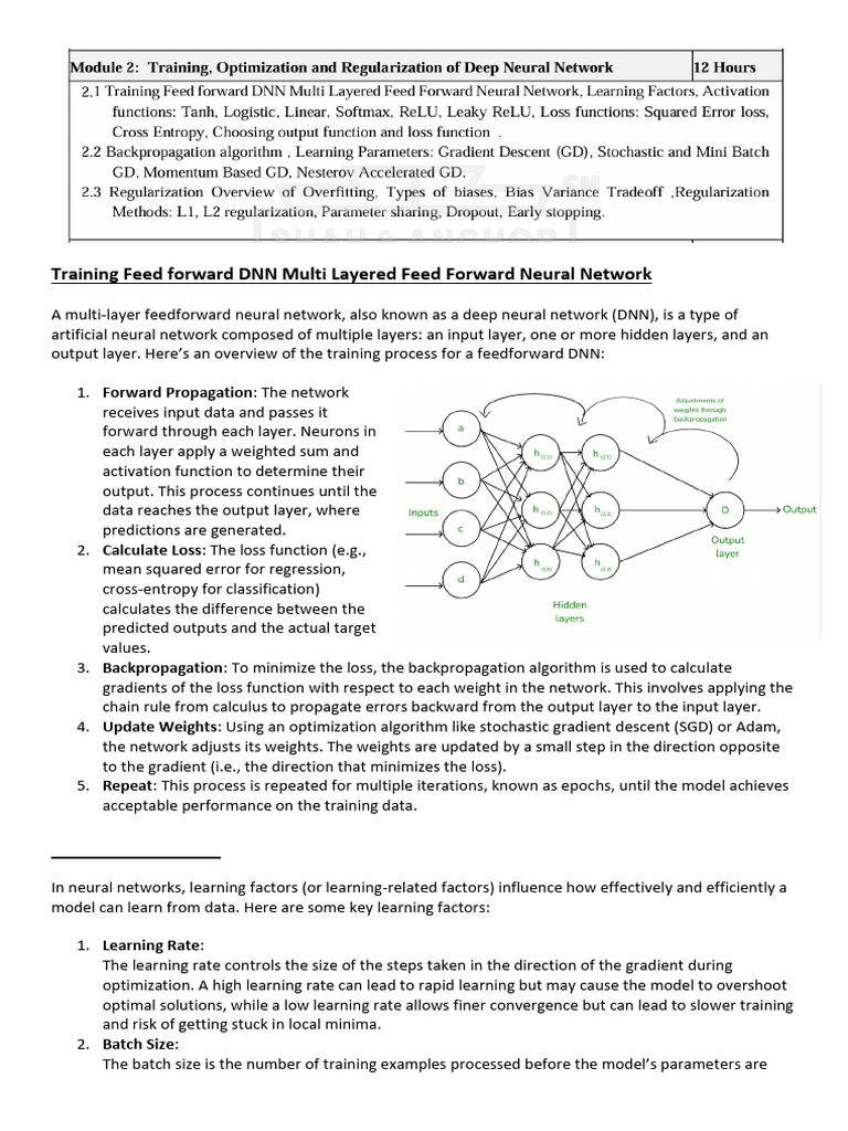 MODULE 2 DL | PDF | Artificial Neural Network | Deep Learning