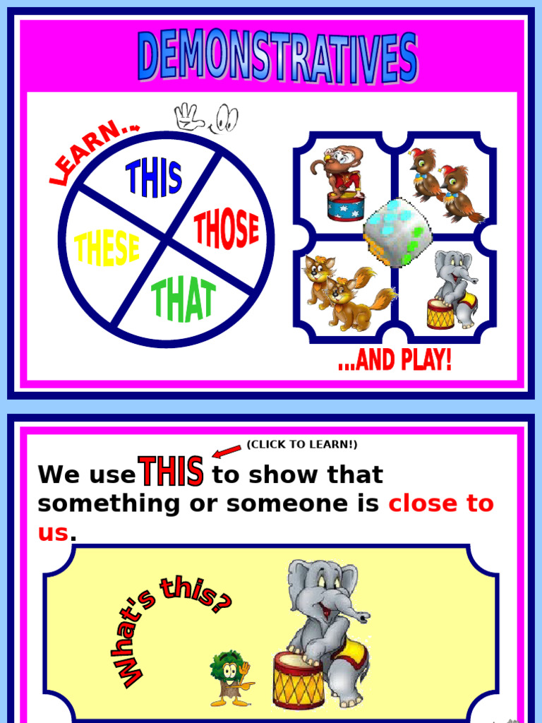 Learning Demonstratives for Kids | PDF