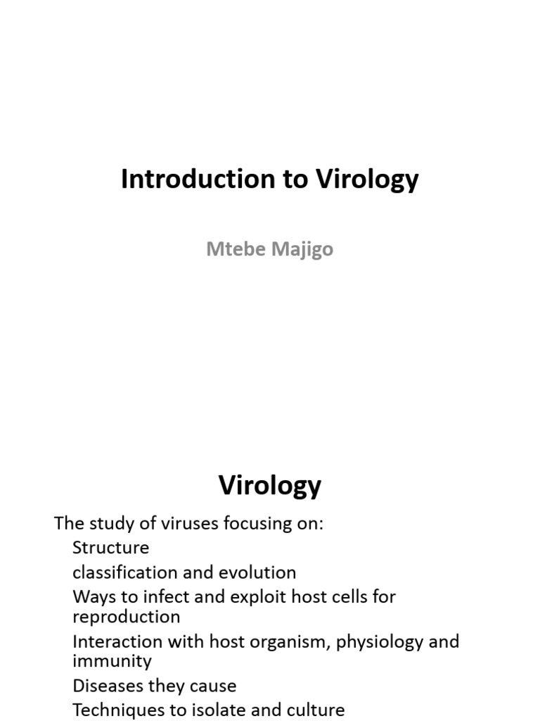 01-Introduction To Virology | PDF | Virus | Biology