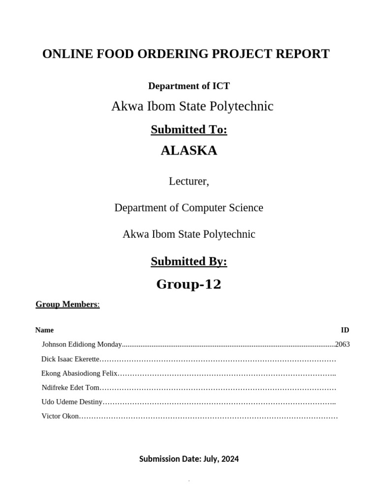 Online Food Order Project | PDF | Php | World Wide Web