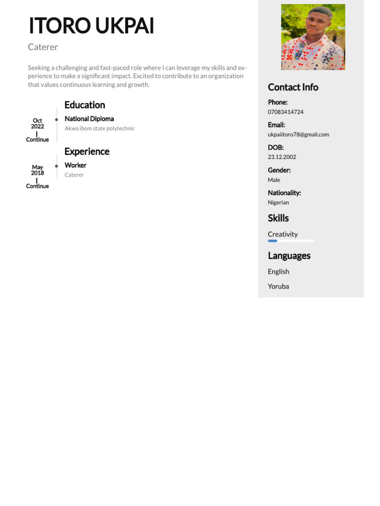 Itoro Ukpai: Education Contact Info | PDF