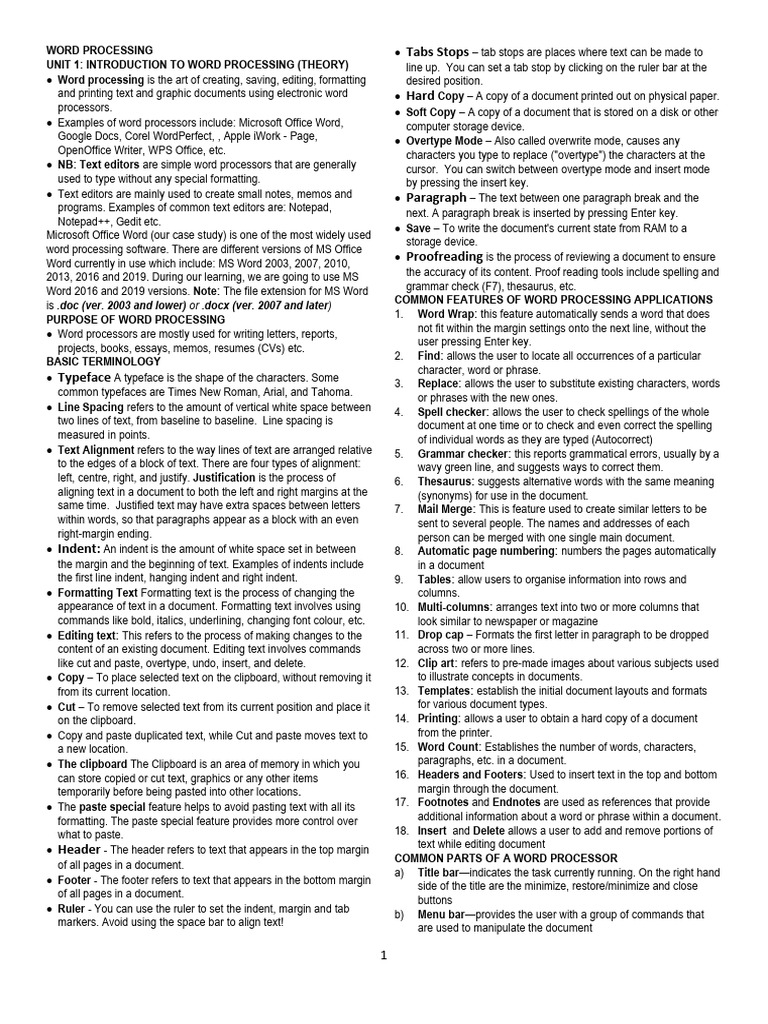 504 - 9 Computer Word Processing - Modified | PDF | Word Processor | Typewriter