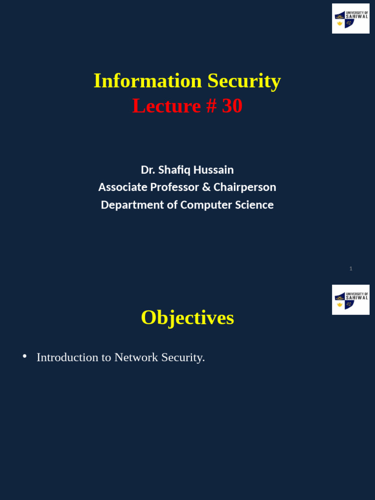 Lecture 30 | PDF | Security | Computer Security Lecture 30 | PDF | Security | Computer Security