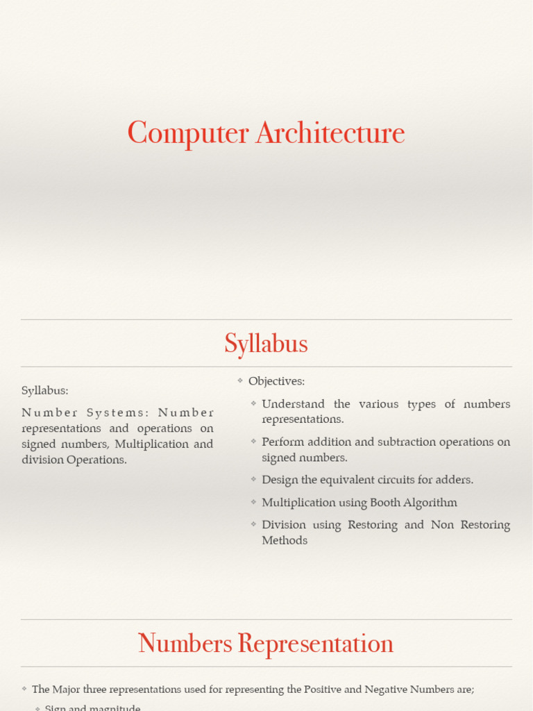 CA_Num_System | PDF | Computer Engineering | Computer Architecture