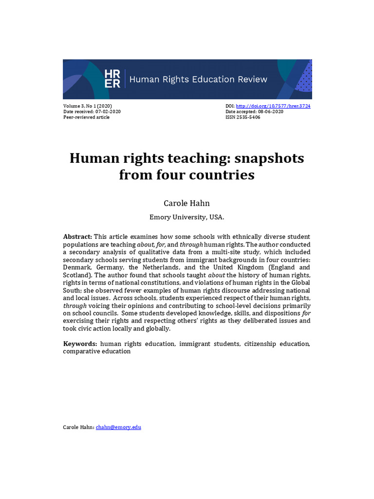 Mstachurskakounta, 2C Hahn - Research Article | PDF | Teachers | Human ...
