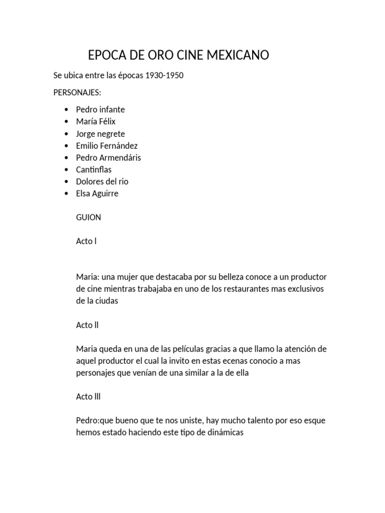 Epoca de Oro Cine Mexicano | PDF