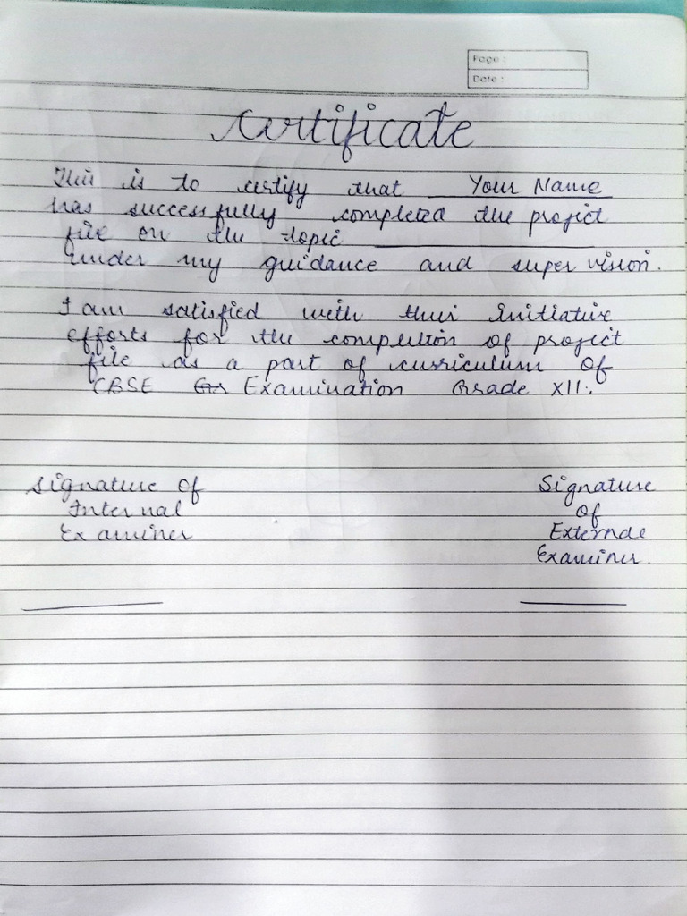 Certi Ack Cover Page Physics | PDF