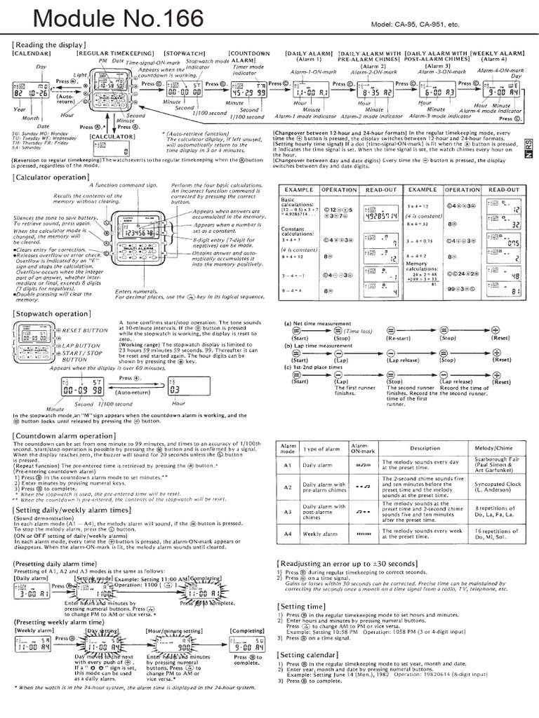 Casio CA 951 | PDF