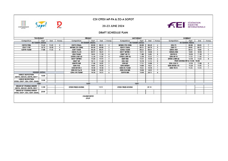 Draft Schedule | PDF