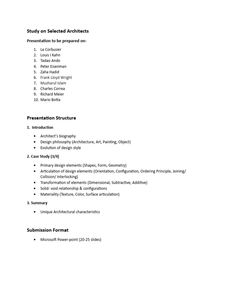 Presentation On Architects | PDF