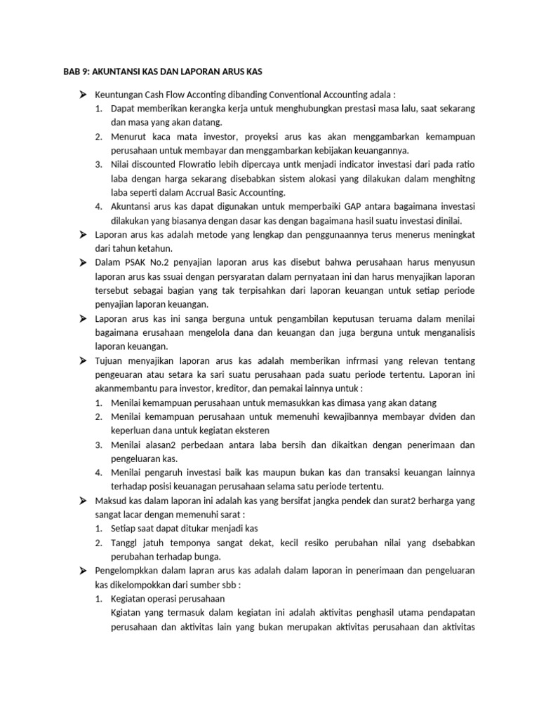 Akuntansi Kas & Laporan arus Kas | PDF