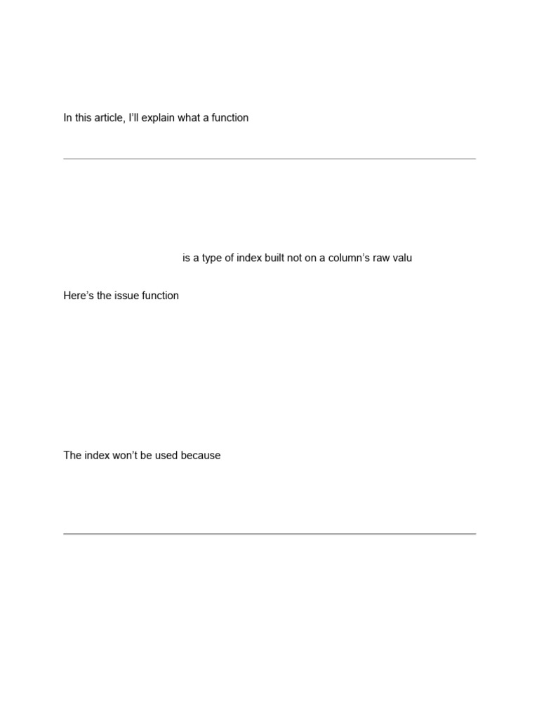 function based index tuning | PDF | Database Index | Computer Data