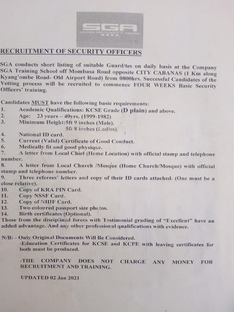 Cruitment of Security Officers: (D Plain) | PDF