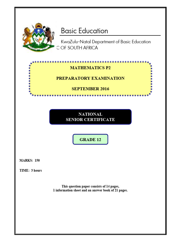Maths Paper 2 Sept 2016 | PDF | Circle | Line (Geometry)