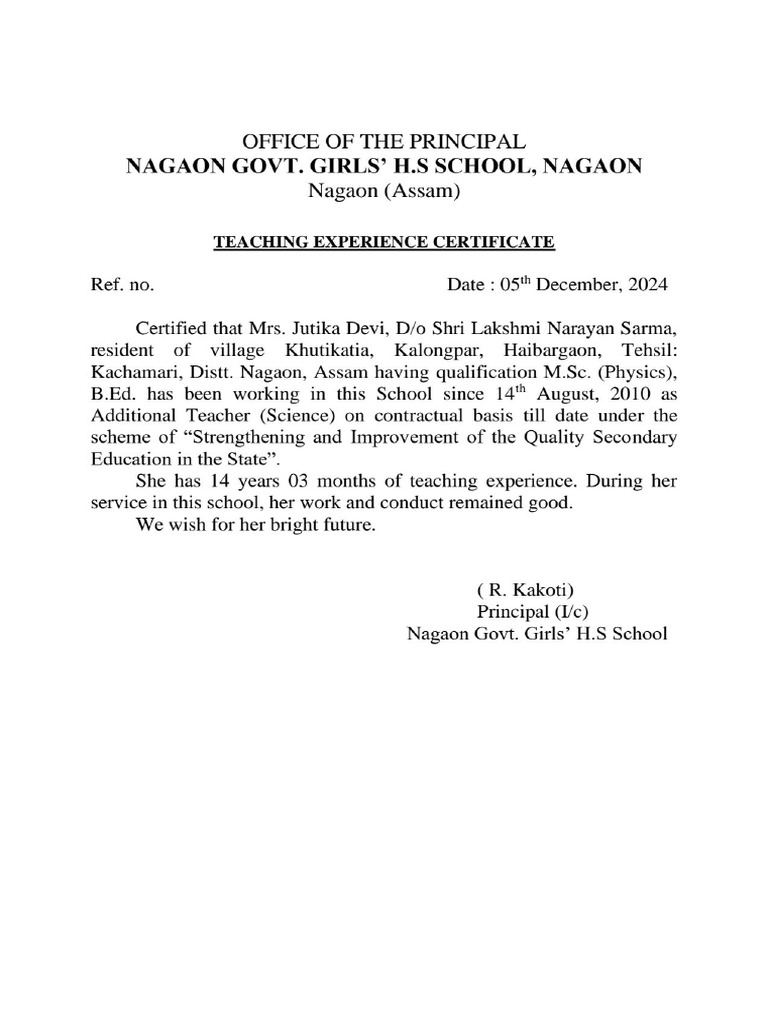 Experience Certificate | PDF