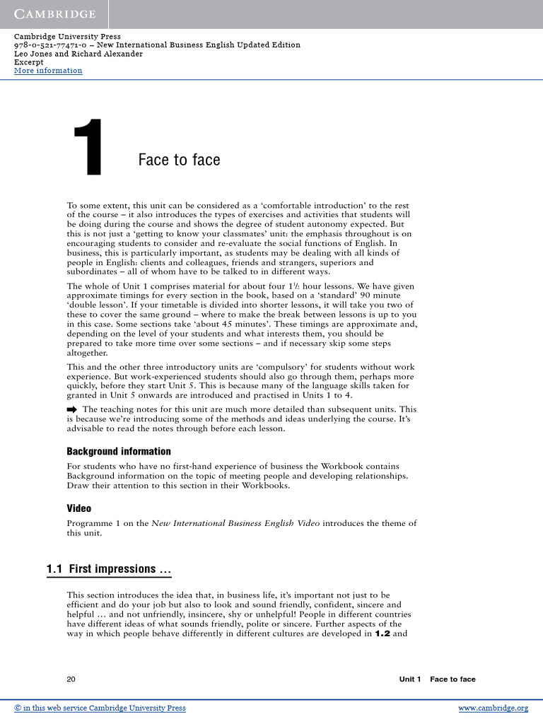 New International Business English Teachers Book Sample Pages | PDF | Vocabulary | Linguistics