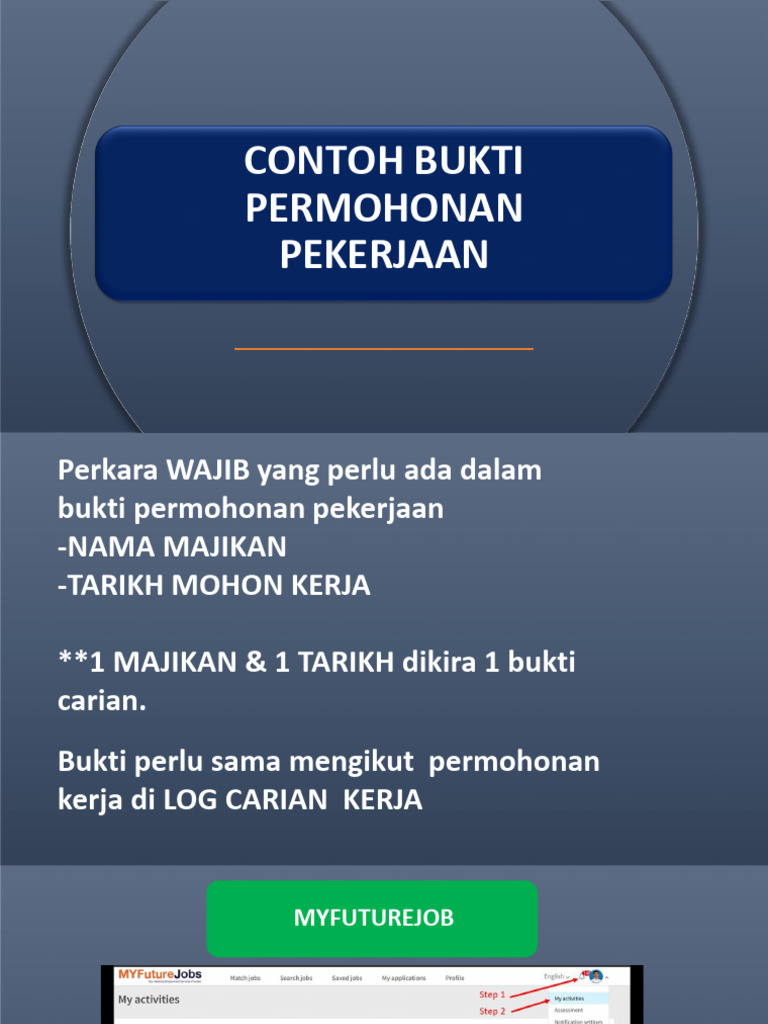 Contoh Bukti Permohonan Pekerjaan Di Job Portal - 1.1 | PDF