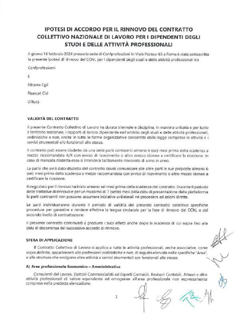 Ccnl Studi Professionali 2024 2027 Compressed Compressed | PDF