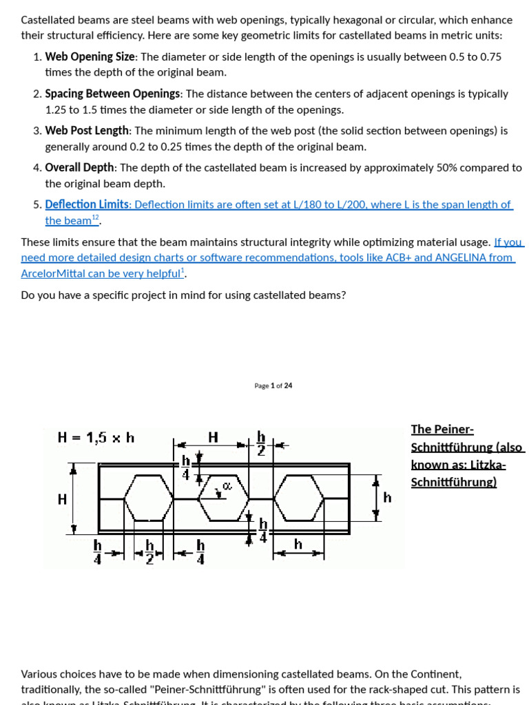 Castellated Beam Geometric Limits in Metric Limits | PDF | Beam (Structure)
