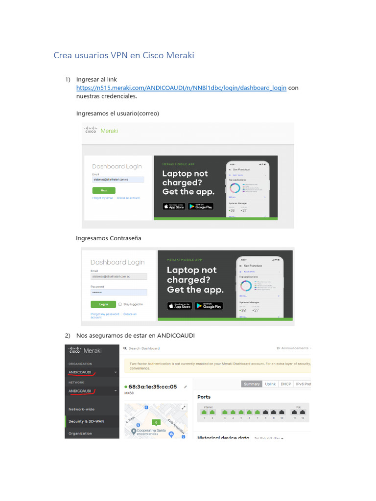 Manual VPN en Cisco Meraki | PDF