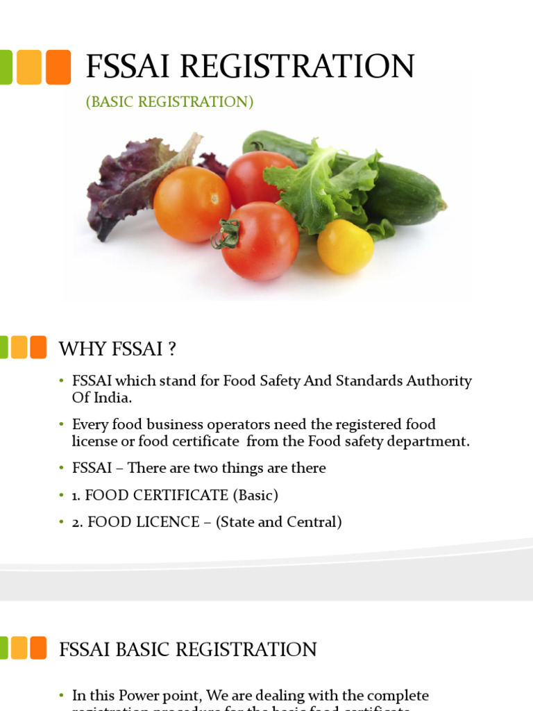 FSSAI Basic Registration Guide | PDF