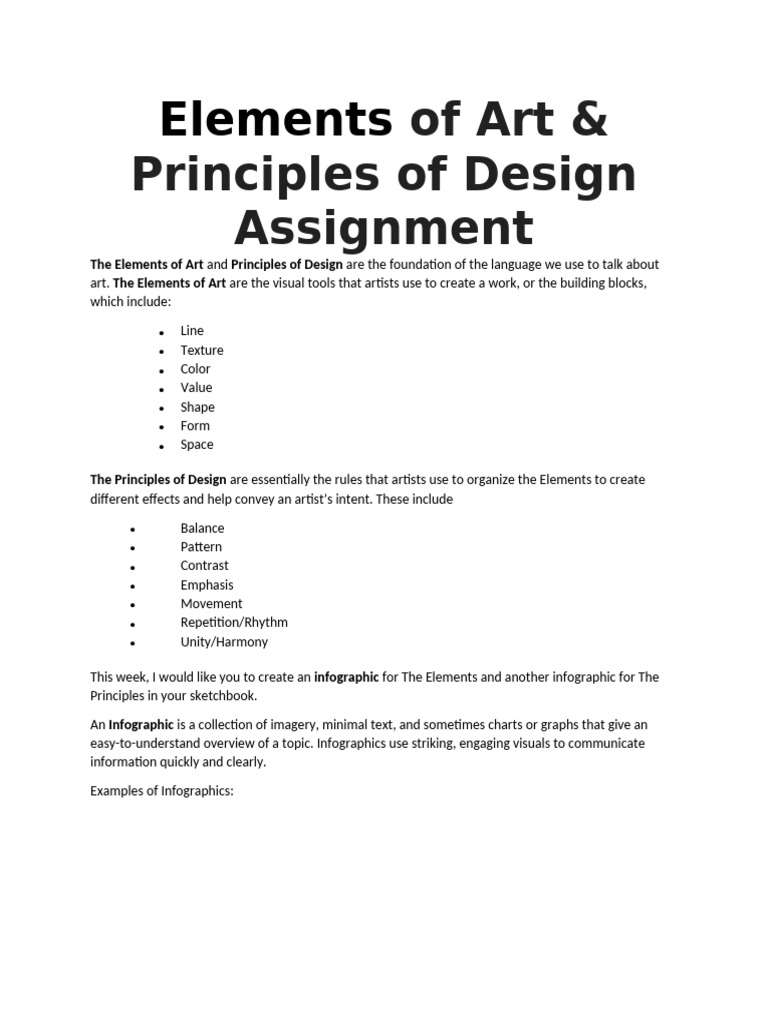 1.1 Elements of Art and Principles of Design Assignment | PDF | Infographics | Image