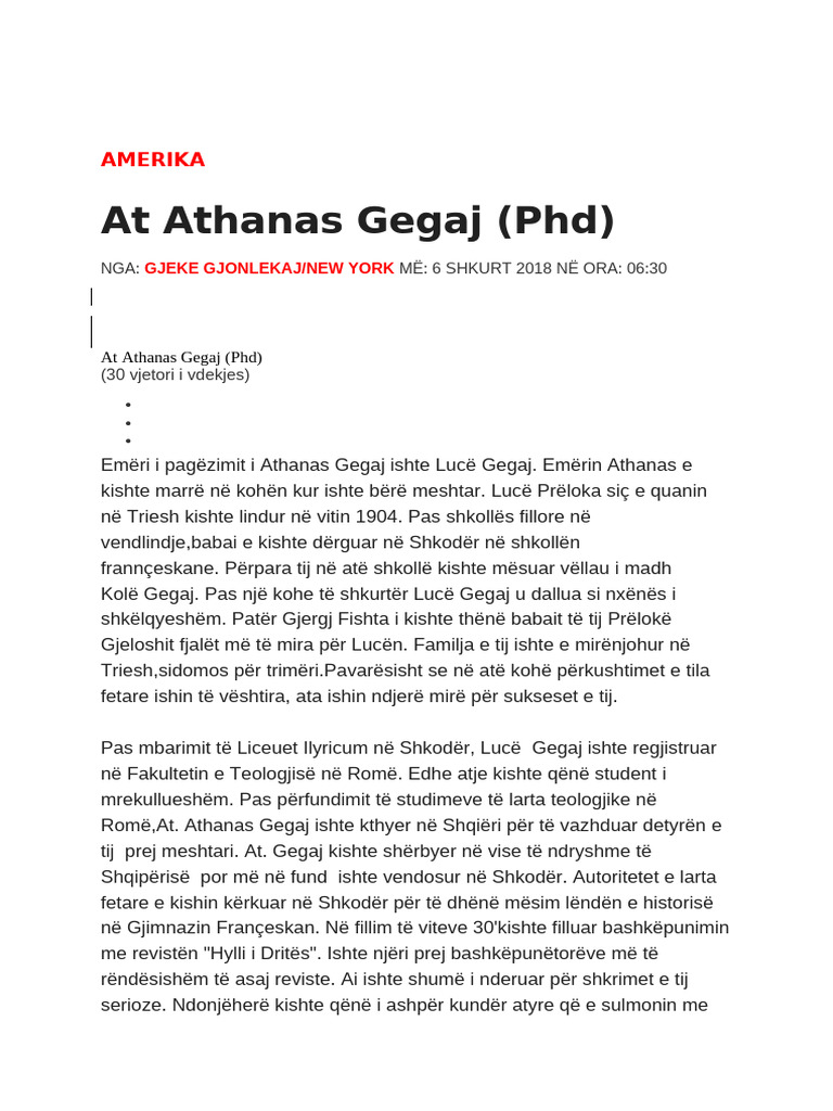 At Athanas Gegaj (PHD) | PDF