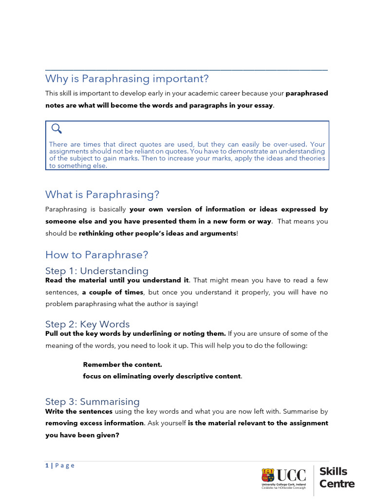 Paraphrasing | PDF | Cognition | Human Communication