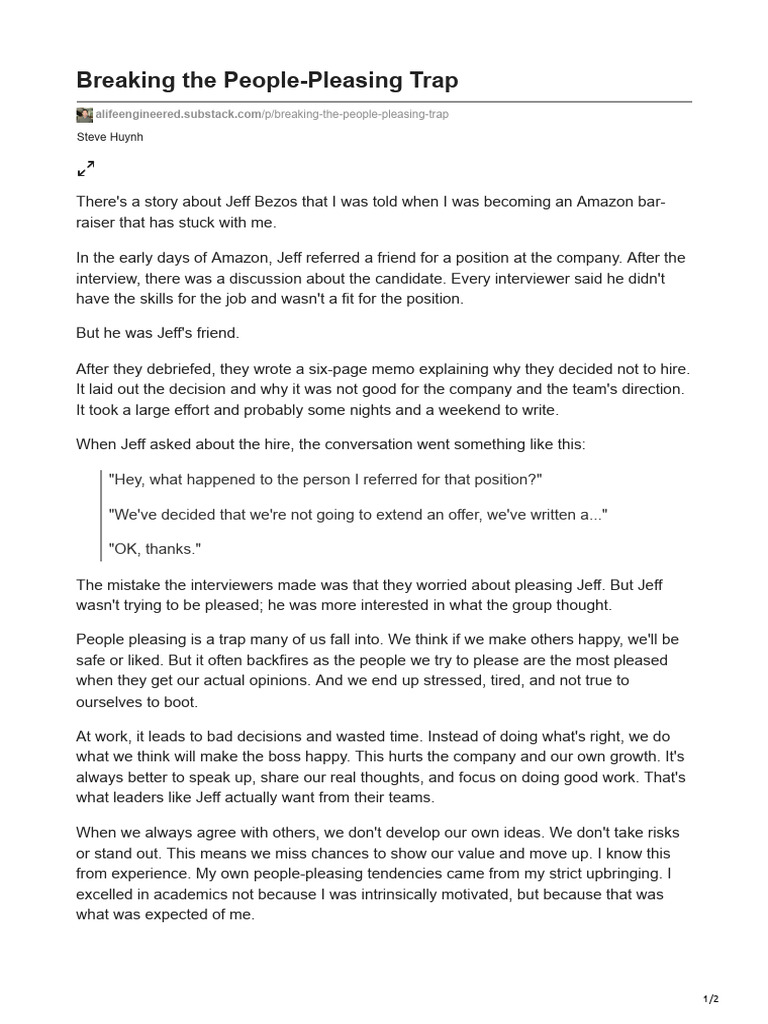 Breaking The People-Pleasing Trap | PDF | Thought | Social Psychology