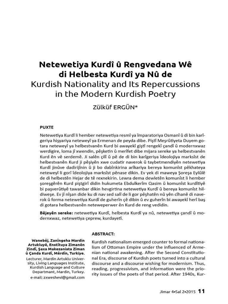 Netewetiya Kurdi U Rengvedana We Di Helb | PDF