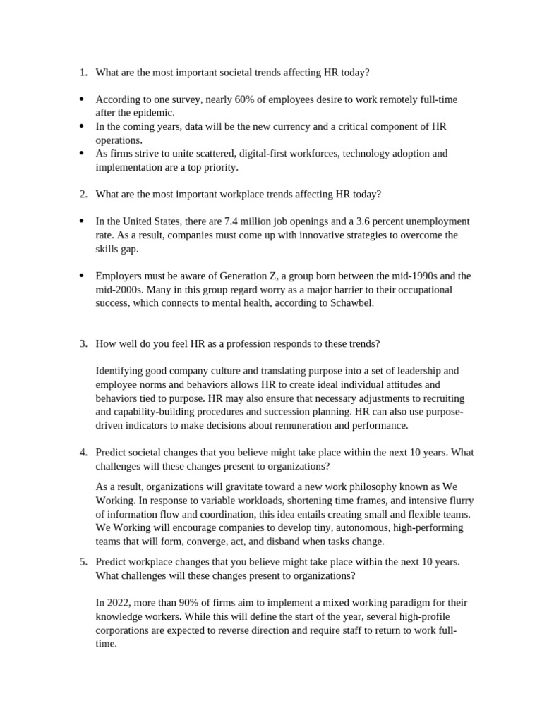 Week 2 Assignment HR | PDF | Employment | Human Resources