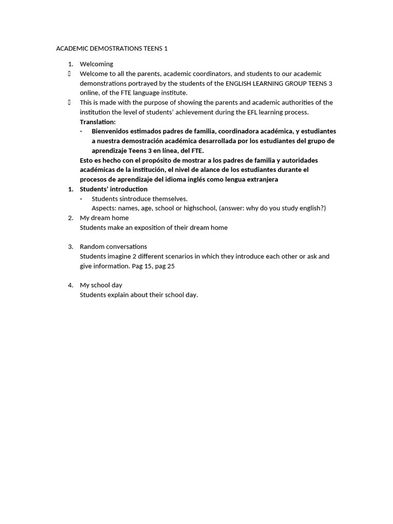 Academic Demonstrations by Teens 3 | PDF