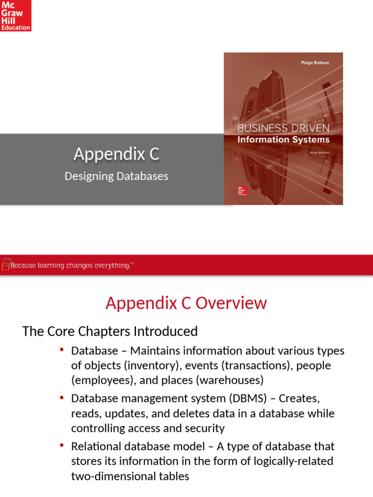 BDIS6e Appendix C Instructor PPT Accessible | PDF | Data Model | Databases